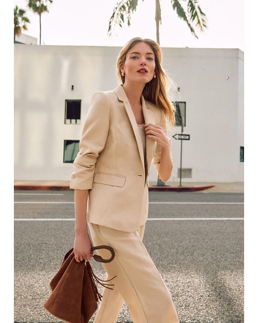 Phase Eight Elena Linen Blend Blazer in Natural | Lyst UK