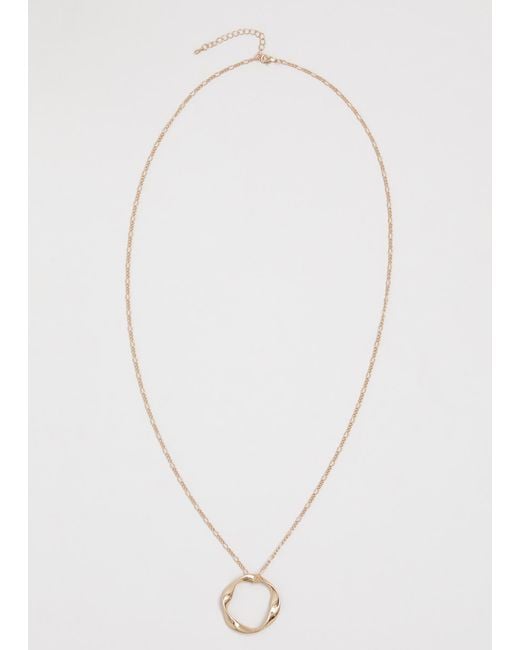 Phase Eight Long Circle Pendant in White | Lyst UK