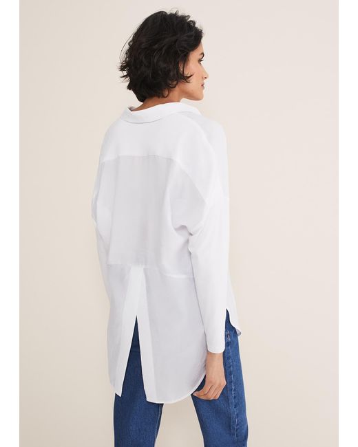 Phase Eight Saskia Woven Front Shirt in White | Lyst UK