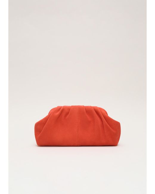 Phase Eight Suede Clutch Bag in Red | Lyst UK