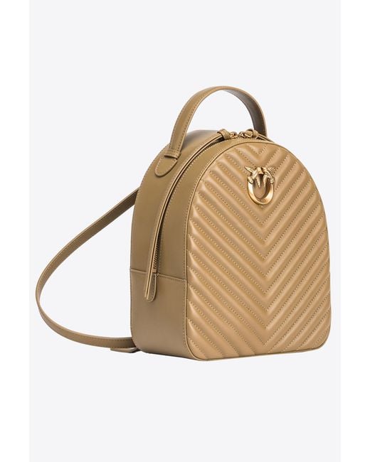 Pinko Love Backpack in Natural | Lyst UK