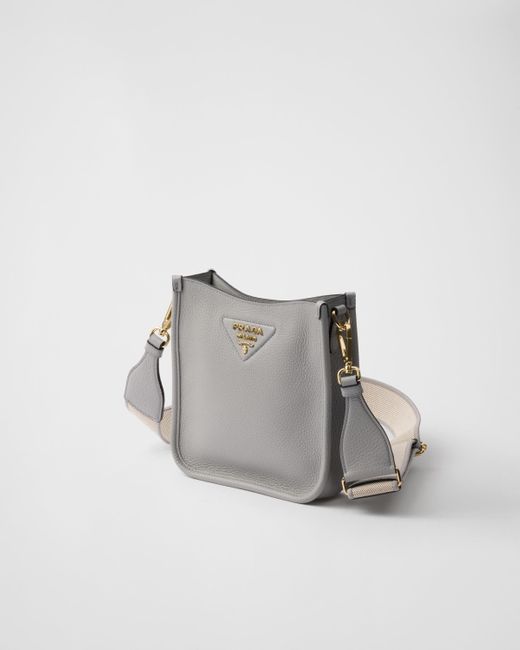 Prada Leather Mini Shoulder Bag in Gray | Lyst