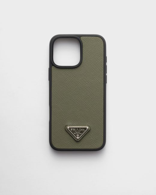 Prada Saffiano Leather Case For Iphone 16 Pro Max in Green for Men | Lyst
