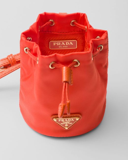 Prada Mini Icon Re-Nylon Bag Charm in Red | Lyst