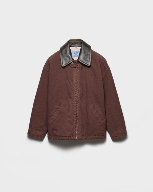 Prada Old Canvas Caban Jacket in Brown | Lyst UK
