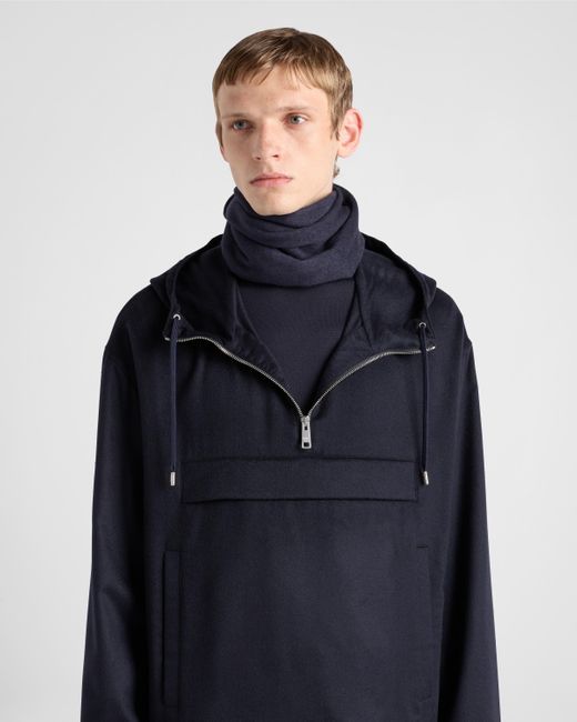 Prada Cashmere Anorak in Blue for Men | Lyst