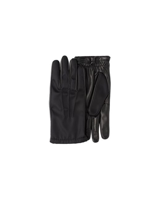 Prada Re-Nylon Triangle Logo Gloves in Black for Men | Lyst