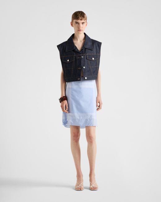 Prada Selvedge Denim Vest in Blue | Lyst UK
