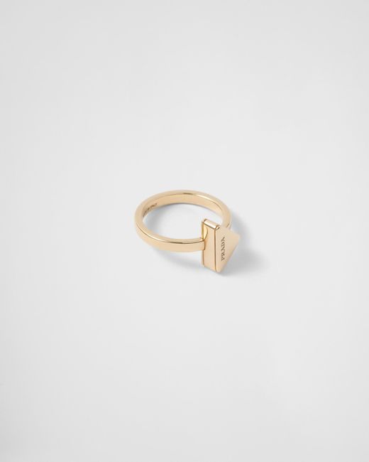 Prada Metal Ring in White | Lyst