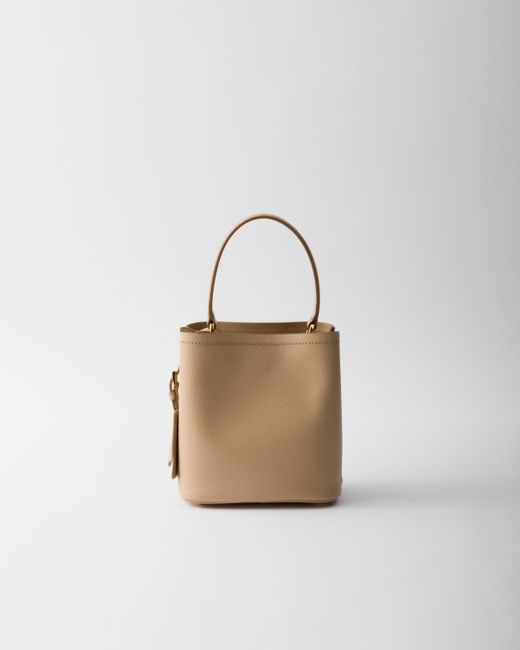 Prada Panier Saffiano Leather Mini-Bag in White | Lyst