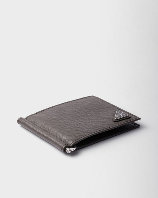 Prada Saffiano Leather Wallet in White for Men | Lyst UK