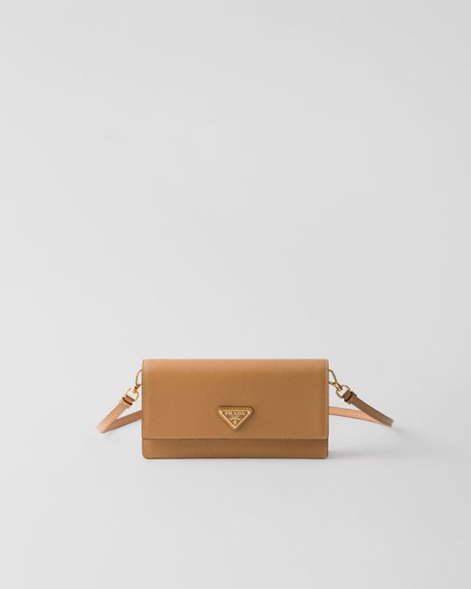 Prada Saffiano Leather Mini-Bag in Natural | Lyst