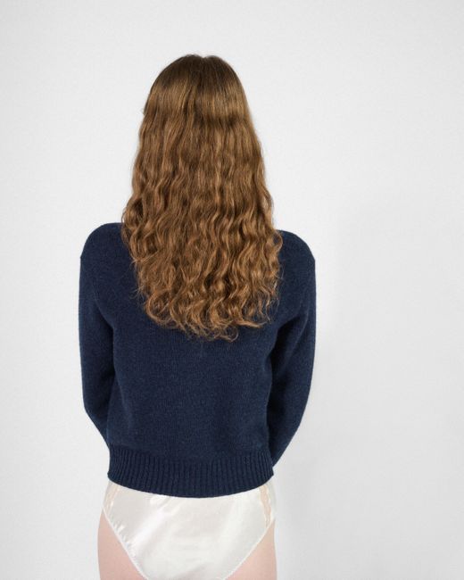 Prada Lace-Trimmed Satin Panty in White | Lyst