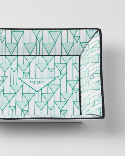 Prada Large Square Porcelain Catchall Tray in Blue | Lyst