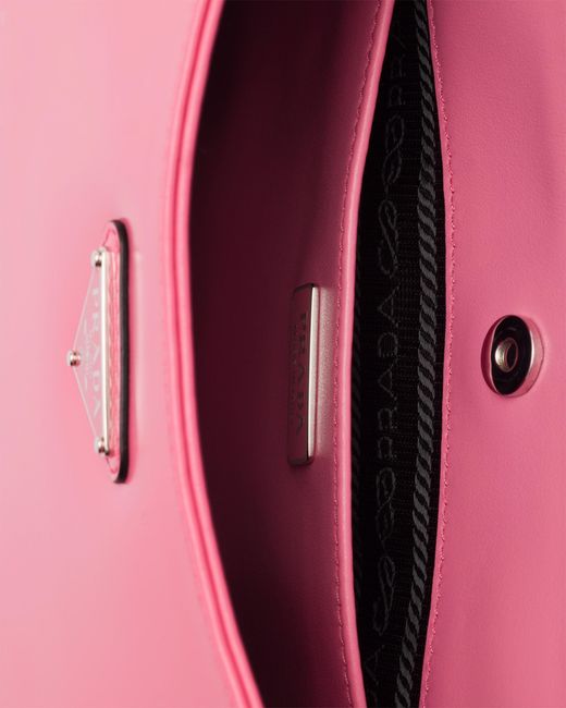 Prada Cleo Brushed Leather Shoulder Bag in Pink | Lyst UK