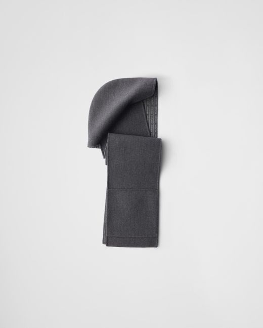 Prada Double Wool Hooded Scarf | Lyst