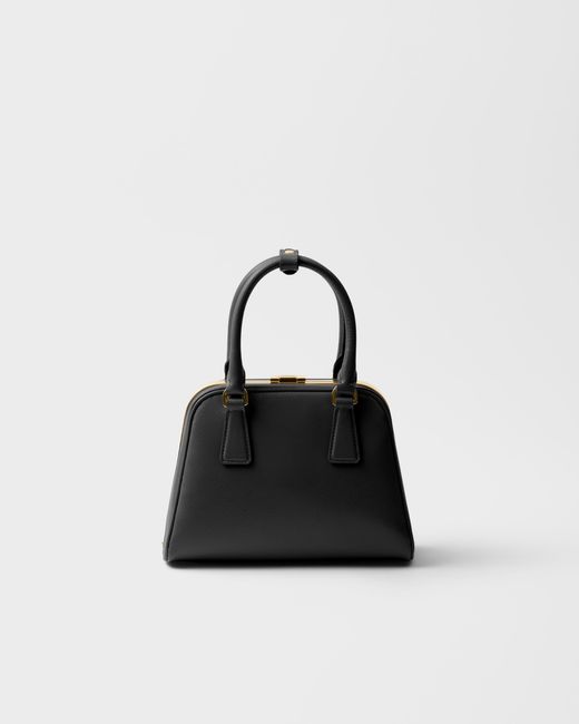 Prada Pyramid Saffiano Leather Mini Bag in Black | Lyst
