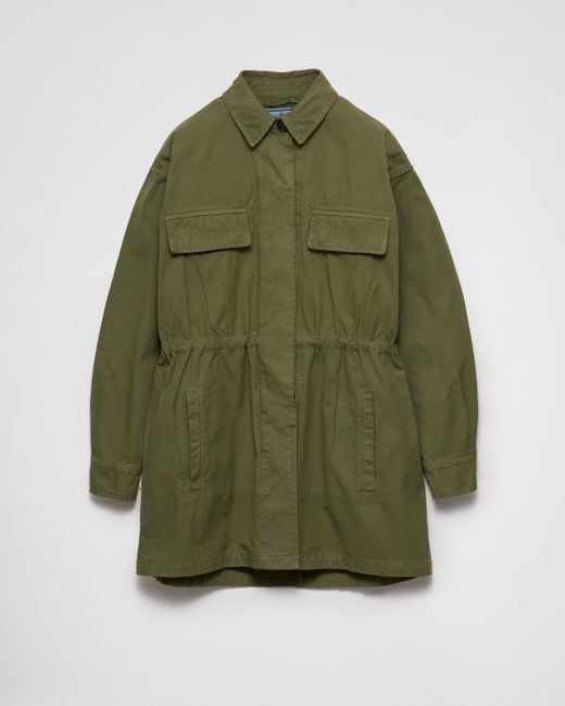 Prada Old Panama Cotton Jacket in Green | Lyst