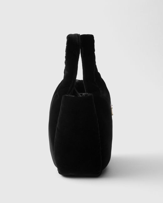 Prada Padded Velvet Mini Handbag in Black | Lyst