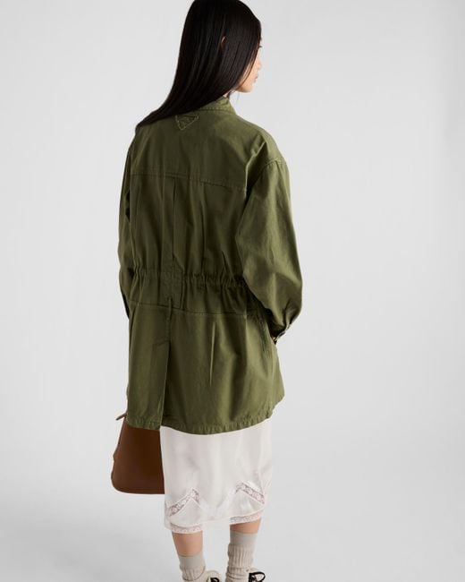 Prada Old Panama Cotton Jacket in Green | Lyst
