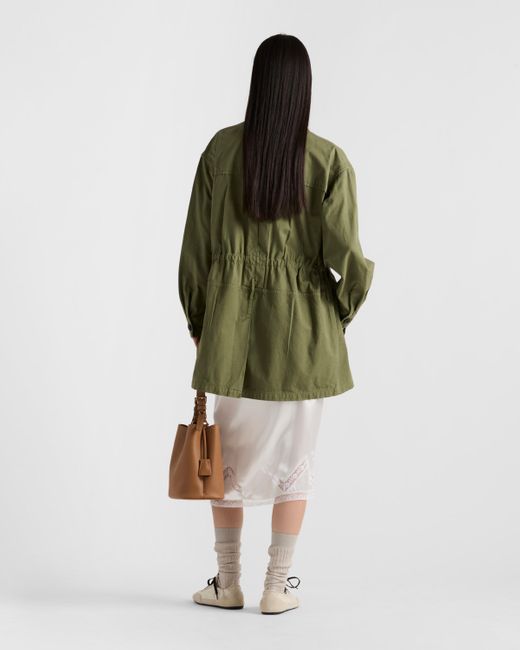 Prada Old Panama Cotton Jacket in Green | Lyst