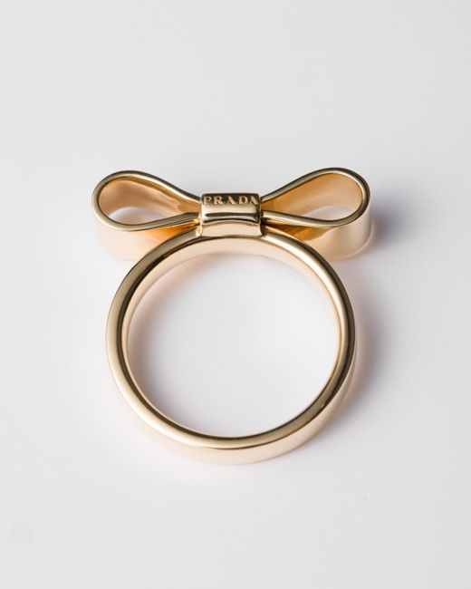 Prada Eternal Bow Signet Ring in White | Lyst