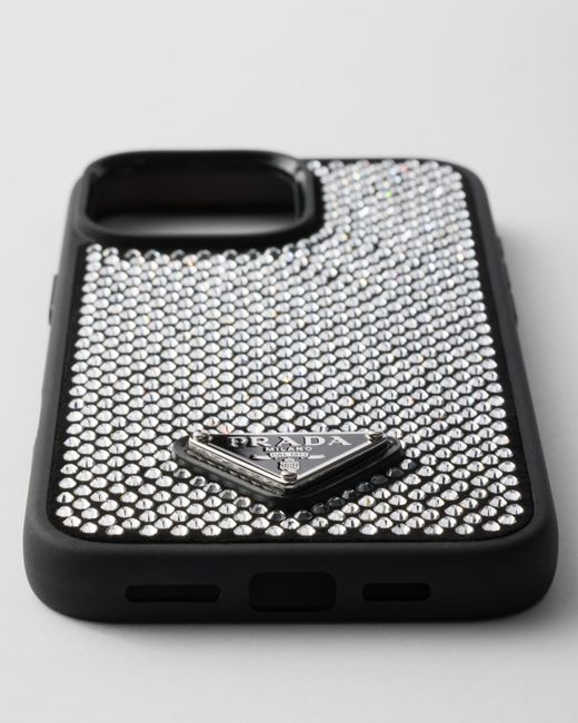 Prada Studded Cover For Iphone 16 Pro Max in Gray | Lyst