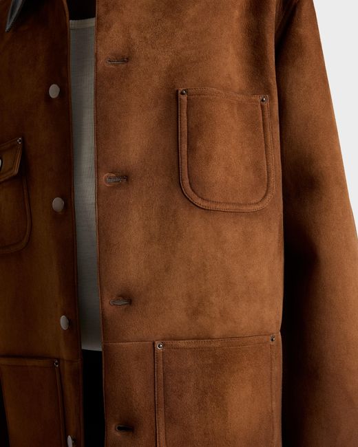 Prada Suede Caban Jacket in Brown for Men | Lyst UK