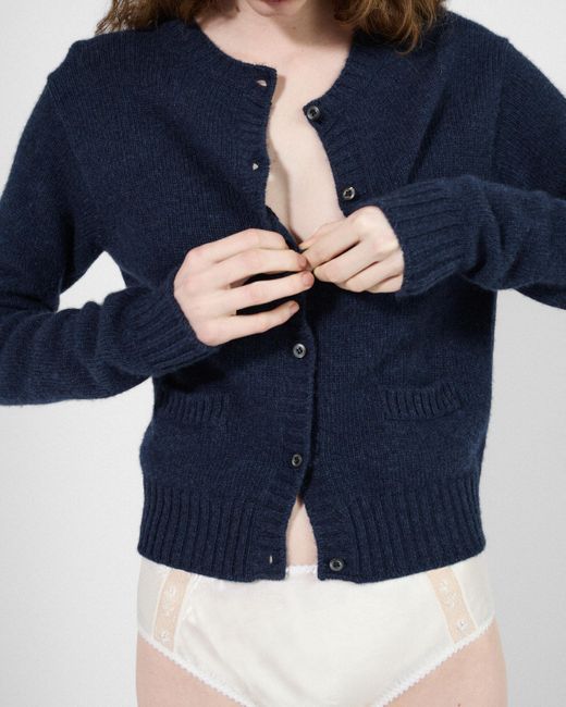 Prada Lace-Trimmed Satin Panty in White | Lyst