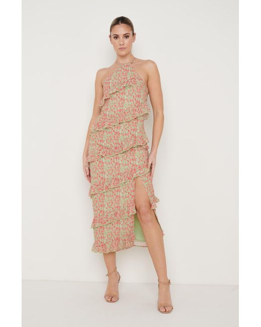 Pretty Lavish Katy Ruffle Midaxi Dress In Pink Lyst