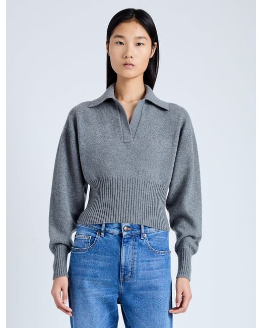 Proenza Schouler Jeanne Polo Sweater in Blue | Lyst