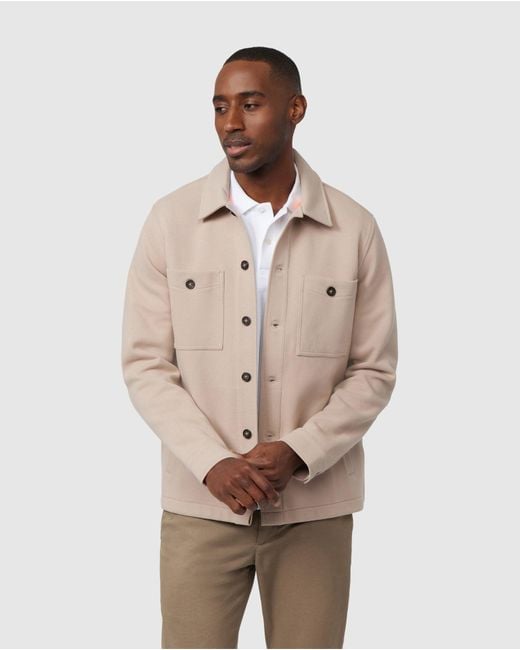 Psycho Bunny Bedford Shirt Jacket in Natural for Men | Lyst