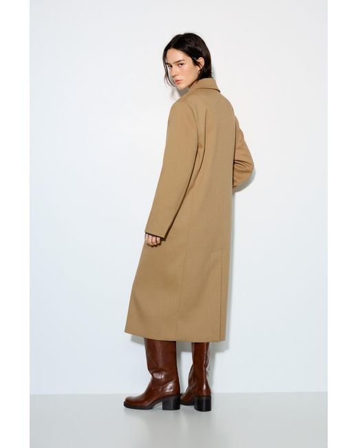 Pull&Bear Long Camel Coat in Grey | Lyst UK