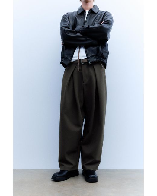 Pull&Bear Double-Darted Tailored Fit Trousers in Blue for Men | Lyst UK