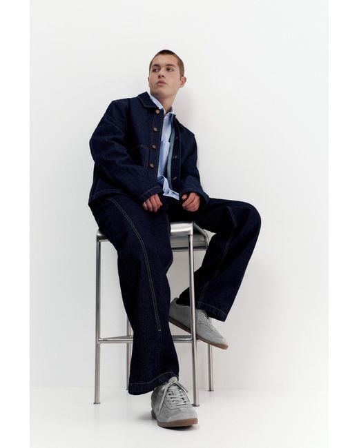 Pull&Bear Casual Leather Trainers in Blue for Men | Lyst UK