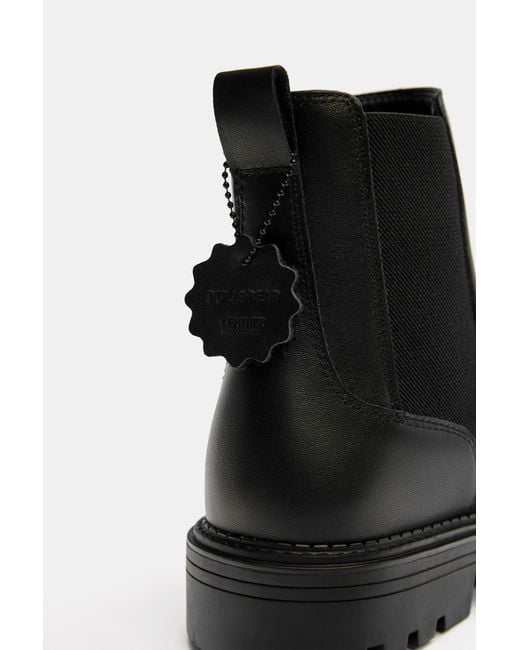 Pull&Bear Leather Chelsea Boots in Black for Men | Lyst UK