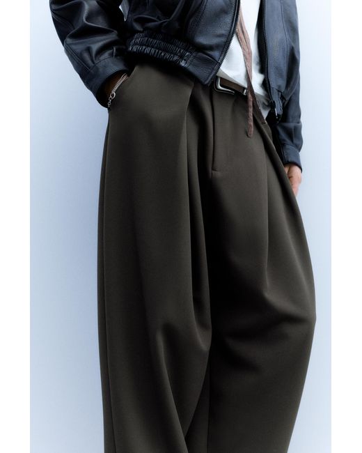Pull&Bear Double-Darted Tailored Fit Trousers in Blue for Men | Lyst UK
