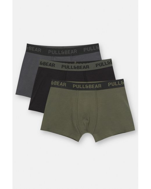 Pull&Bear Pack Of 3 Boxers in Green for Men | Lyst UK