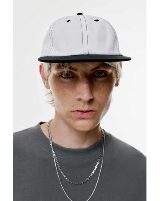 Pull&Bear Contrast Stitching Cap in White for Men | Lyst UK