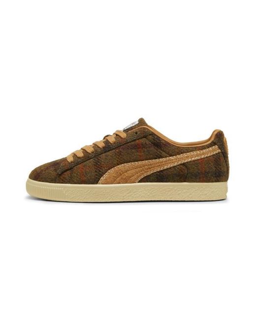 PUMA Clyde Harris Tweed Sneakers in Brown | Lyst