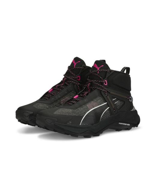 PUMA Explore Nitroâ ¢ Mid Hiking Shoes in Black | Lyst