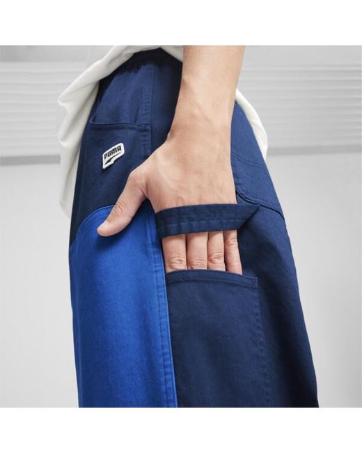 PUMA Downtown Double Knee Pants in Blue for Men | Lyst