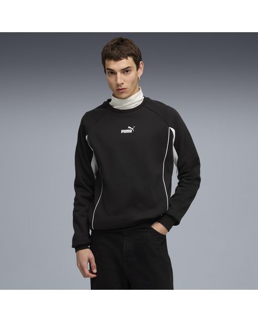 PUMA Sport Heritage Crew Neck Sweatshirt in Black for Men | Lyst