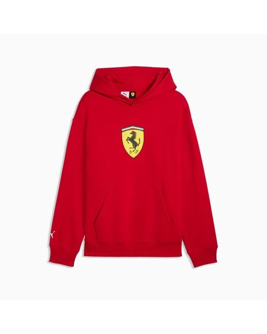 PUMA Scuderia Ferrari Shield Hoodie in Red for Men | Lyst UK