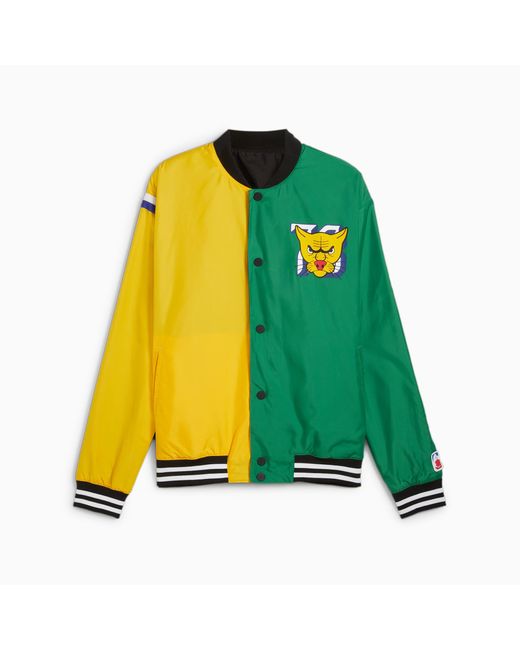 PUMA Crowd Craze Basketball Jacket in Yellow for Men | Lyst UK