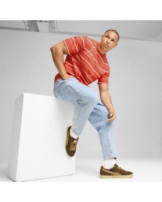 PUMA Clyde Harris Tweed Sneakers in Brown | Lyst