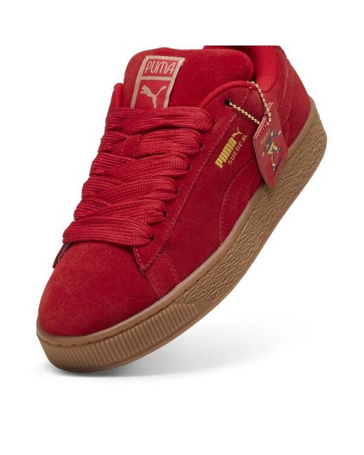 PUMA Play Loud Suede Xl Sneakers in Red | Lyst
