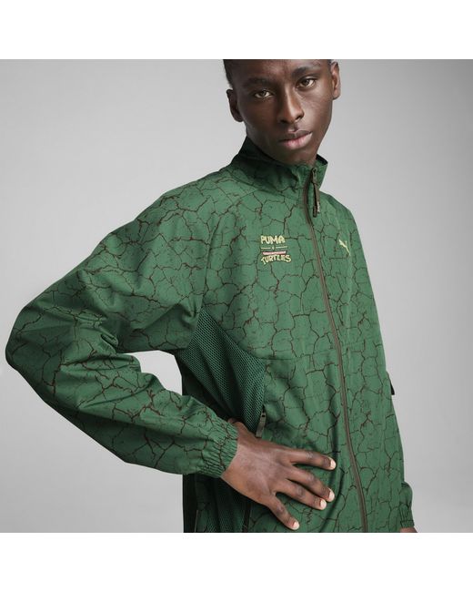 PUMA X Tmnt Tech Relaxed Track Jacket in Green for Men | Lyst