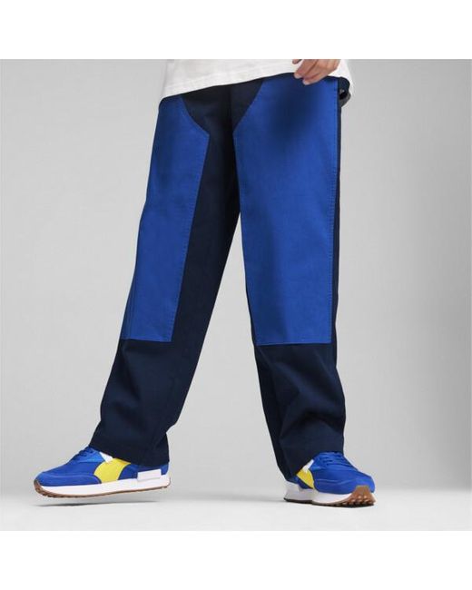 PUMA Downtown Double Knee Pants in Blue for Men | Lyst