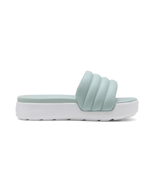 PUMA Karmen Puffy Slides in Blue | Lyst